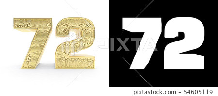 Golden number seventy two (number 72) on white - Stock Illustration ...