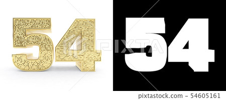 Golden number fifty four (number 54) on white - Stock Illustration ...
