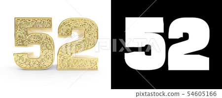 Golden number fifty two (number 52) on white - Stock Illustration ...