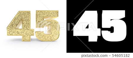 Golden number forty five (number 45) on white - Stock Illustration ...