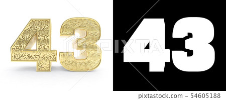 Golden number forty three (number 43) on white - Stock Illustration ...