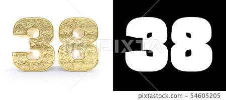 Golden number thirty eight (number 38) on white - Stock Illustration ...