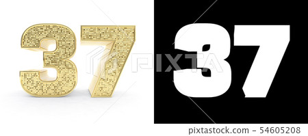Golden number thirty seven (number 37) on white - Stock Illustration ...