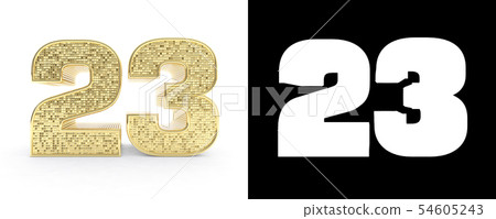 Golden number twenty three (number 23) on white - Stock Illustration ...