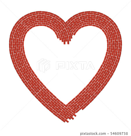 Heart shaped border consisting of red bricks - Stock Illustration ...