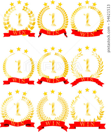 Laurel laurel crown ranking WIN three star set - Stock Illustration ...