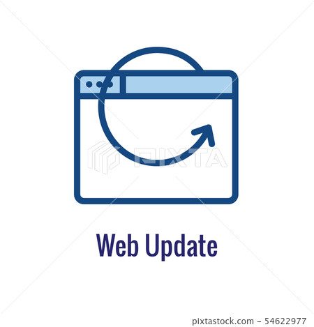 Website Update Icon - with arrows thin line - - Stock Illustration ...
