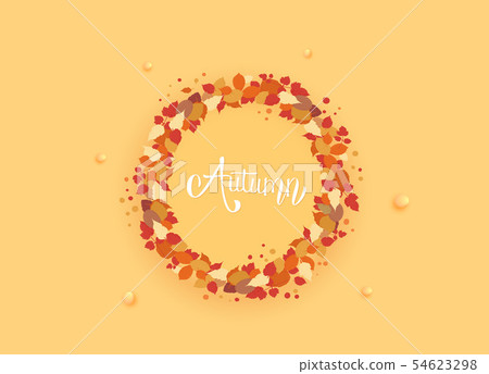 Autumn handwritten lettering with decoration. - Stock Illustration ...