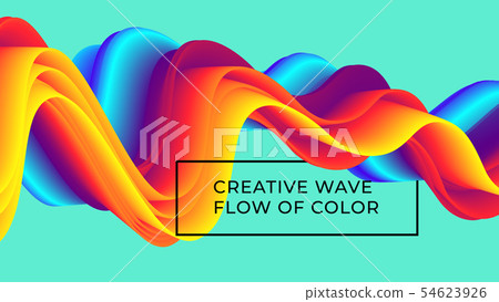 Colorful wavy flows of a fluid lines and liquid - Stock Illustration ...