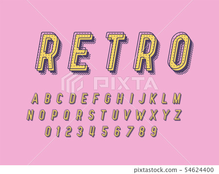 Retro font and alphabet. Stock vector illustration - Stock Illustration ...