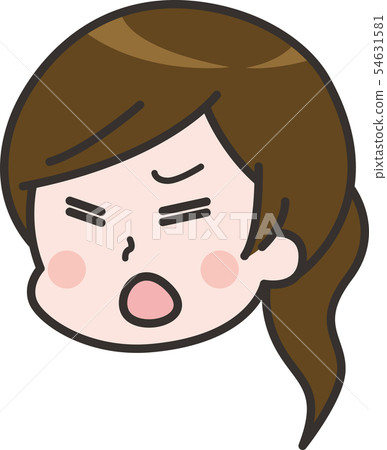 Complaining woman-face - Stock Illustration [54631581] - PIXTA