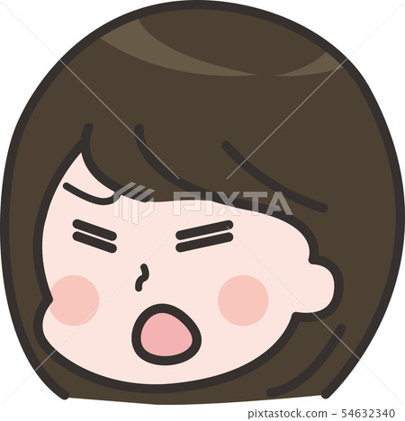 Complaining woman-face - Stock Illustration [54632340] - PIXTA