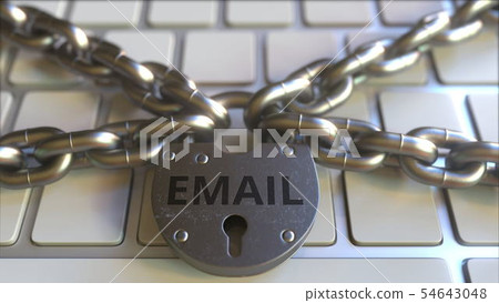 Padlock with EMAIL text on the computer... - Stock Illustration ...