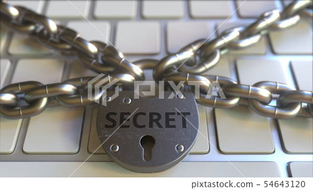 Padlock with SECRET text on the computer... - Stock Illustration [54643120] - PIXTA