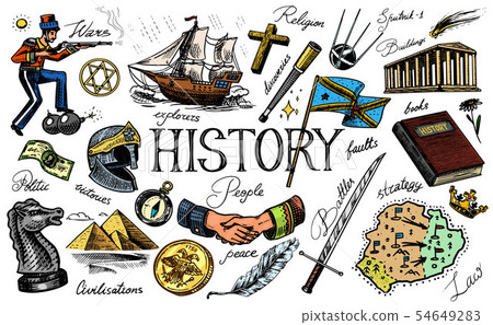 The history of people, science and education,... - Stock Illustration ...