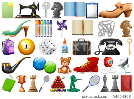 Set of random objects - Stock Illustration [54654868] - PIXTA