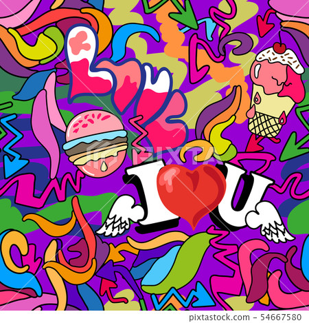 Colorful graffiti print. - Stock Illustration [54667580] - PIXTA