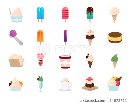 Ice cream icon set.-插圖素材 [54672711] - PIXTA圖庫