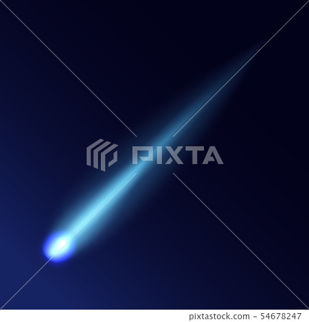 Realistic Detailed 3d Meteorites Comet Light... - Stock Illustration ...
