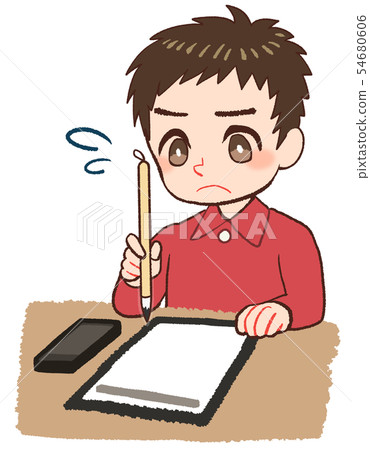Children who are not good at writing - Stock Illustration [54680606 ...