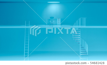 Blue ladders with different characteristics and - Stock Illustration ...
