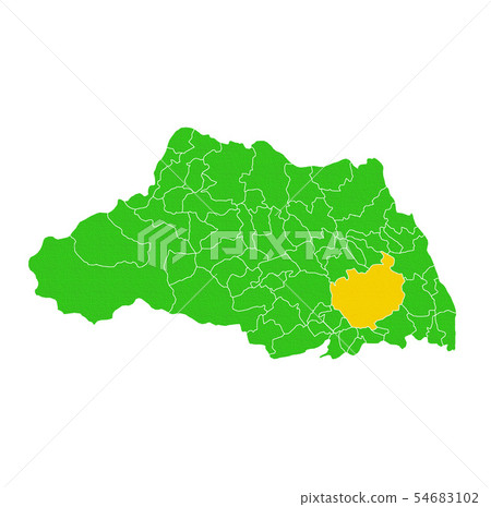 Saitama Prefecture and Saitama City Map - Stock Illustration [54683102 ...