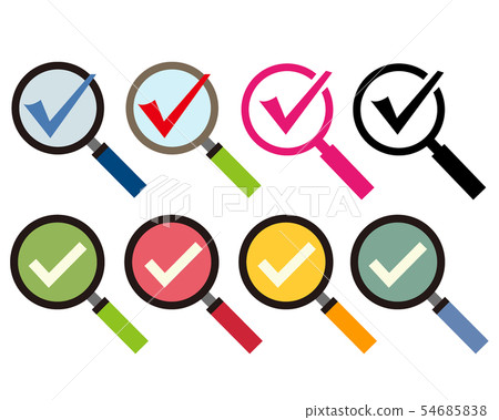 Magnifying glass magnifier loupe check check mark - Stock Illustration ...