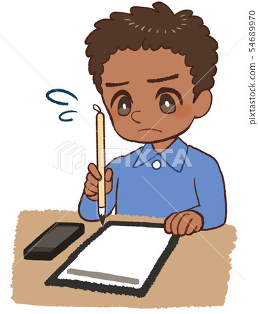 Children who are not good at writing - Stock Illustration [54689970 ...