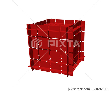 Abstract polygonal cube with cuts. 3d Vector - Stock Illustration ...