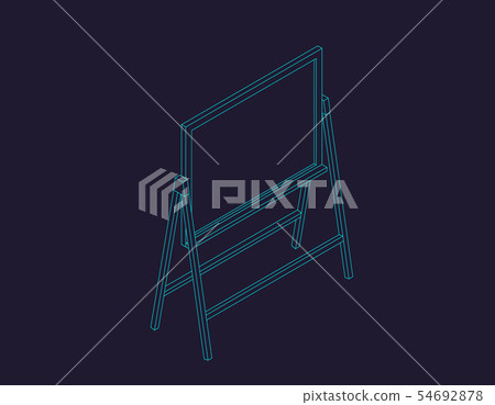 Empty chalkboard. Vector outline illustration. - Stock Illustration ...
