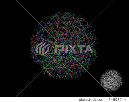 Tangled circle clew. Vector outline illustration. - Stock Illustration ...