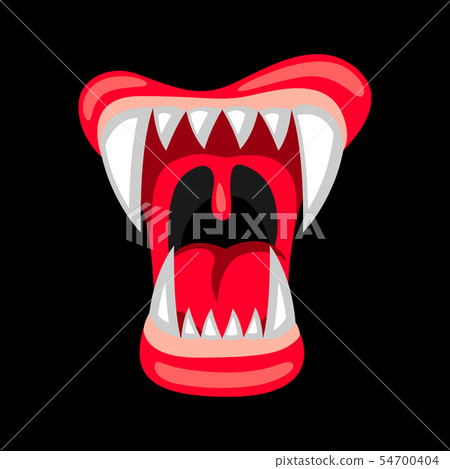 Happy halloween illustration of angry jaws with... - Stock Illustration ...