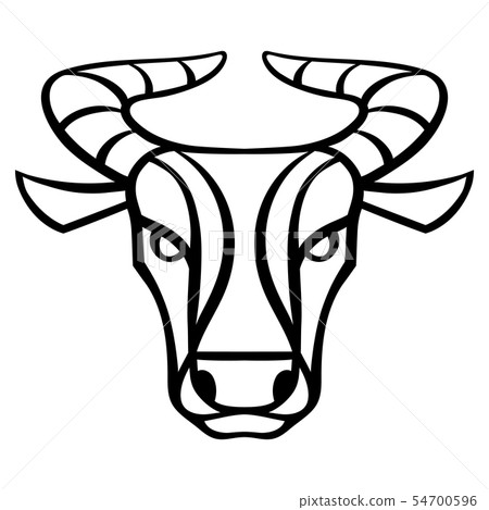 Taurus zodiac sign, black horoscope symbol. - Stock Illustration ...