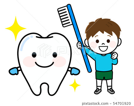 Tooth character and boy illustration - Stock Illustration [54701920 ...