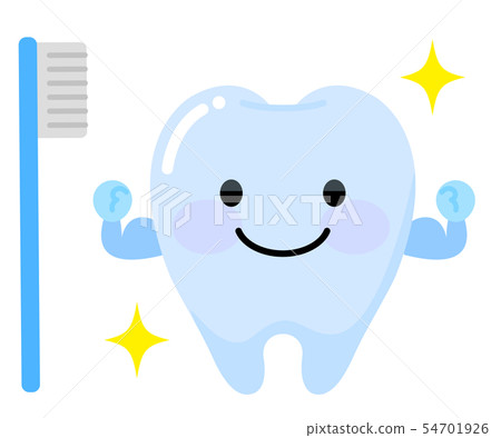 Healthy Teeth Character Guts Pose Illustration - Stock Illustration ...