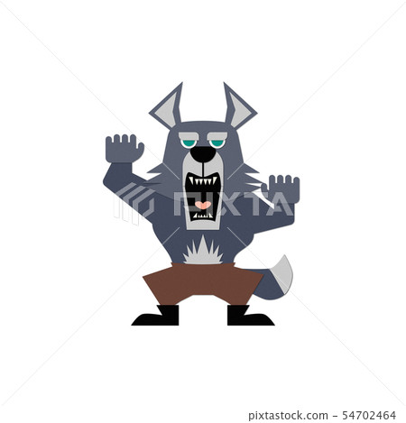 Illustration of intimidating wolf man - Stock Illustration [54702464 ...