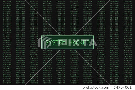 hacked with green color of binary code background - Stock Illustration ...