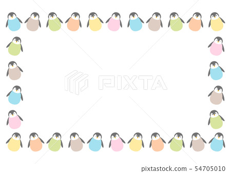 Penguin illustration frame colorful - Stock Illustration [54705010] - PIXTA