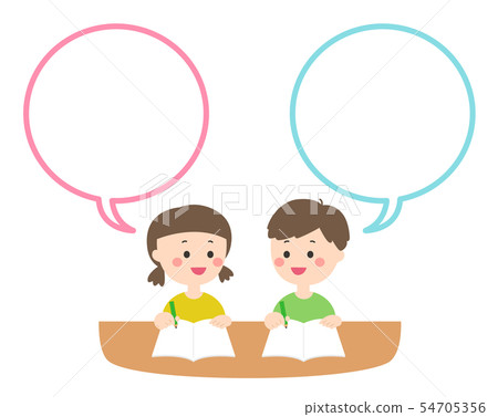 Girl boy studying girl boy study - Stock Illustration [54705356] - PIXTA