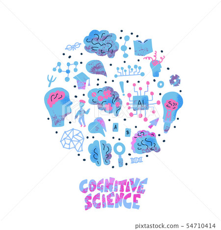 Cognitive science concept. Set of vector elements. - Stock Illustration ...