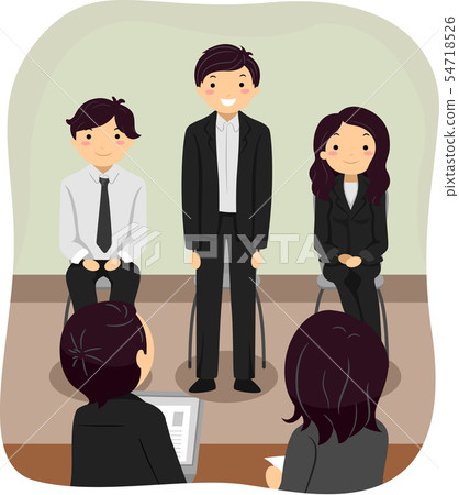 Stickman Job Applicants Interview Illustration - Stock Illustration ...