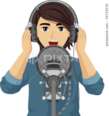 Teen Guy Recording Illustration - Stock Illustration [54718559] - PIXTA