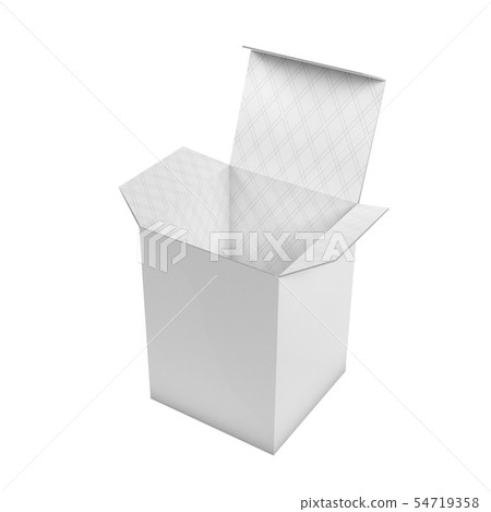White paper box. 3d rendering illustration... - Stock Illustration ...