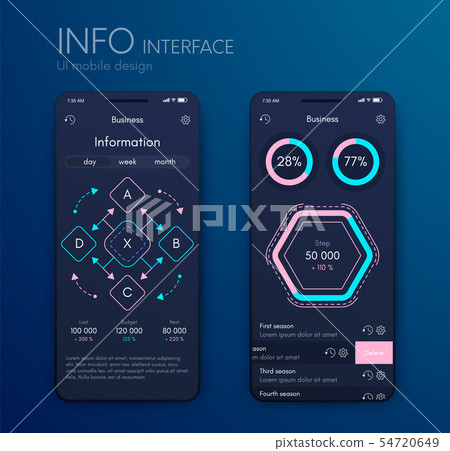 Vector graphics mobile infographics with two... - Stock Illustration ...