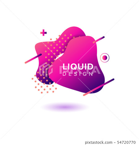 Color abstract liquid shape, fluid color overlap - Stock Illustration ...