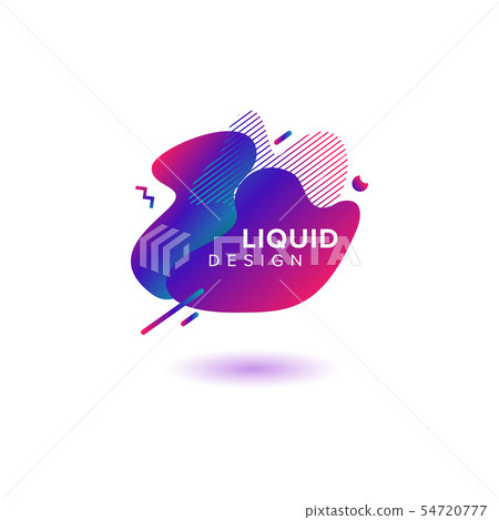 Color abstract liquid shape, fluid color overlap - Stock Illustration ...