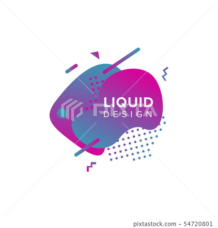 Color abstract liquid shape, fluid color overlap - Stock Illustration ...