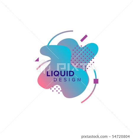 Color abstract liquid shape, fluid color overlap - Stock Illustration ...