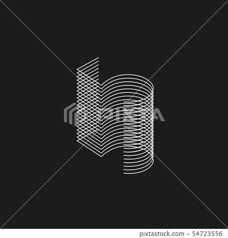 Isometric Geometric Font. Line blend style... - Stock Illustration ...