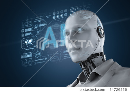 robot with graphic display - Stock Illustration [54726356] - PIXTA